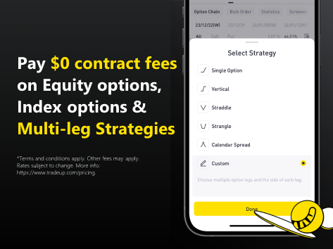 Invest in Stocks, ETF’s, Options and more with TradeUP